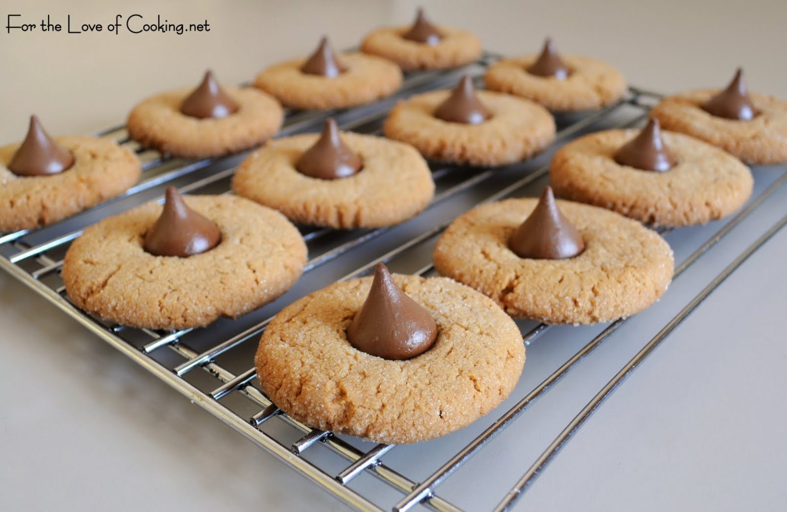 Peanut Butter Chocolate Kiss Cookies | For the Love of Cooking