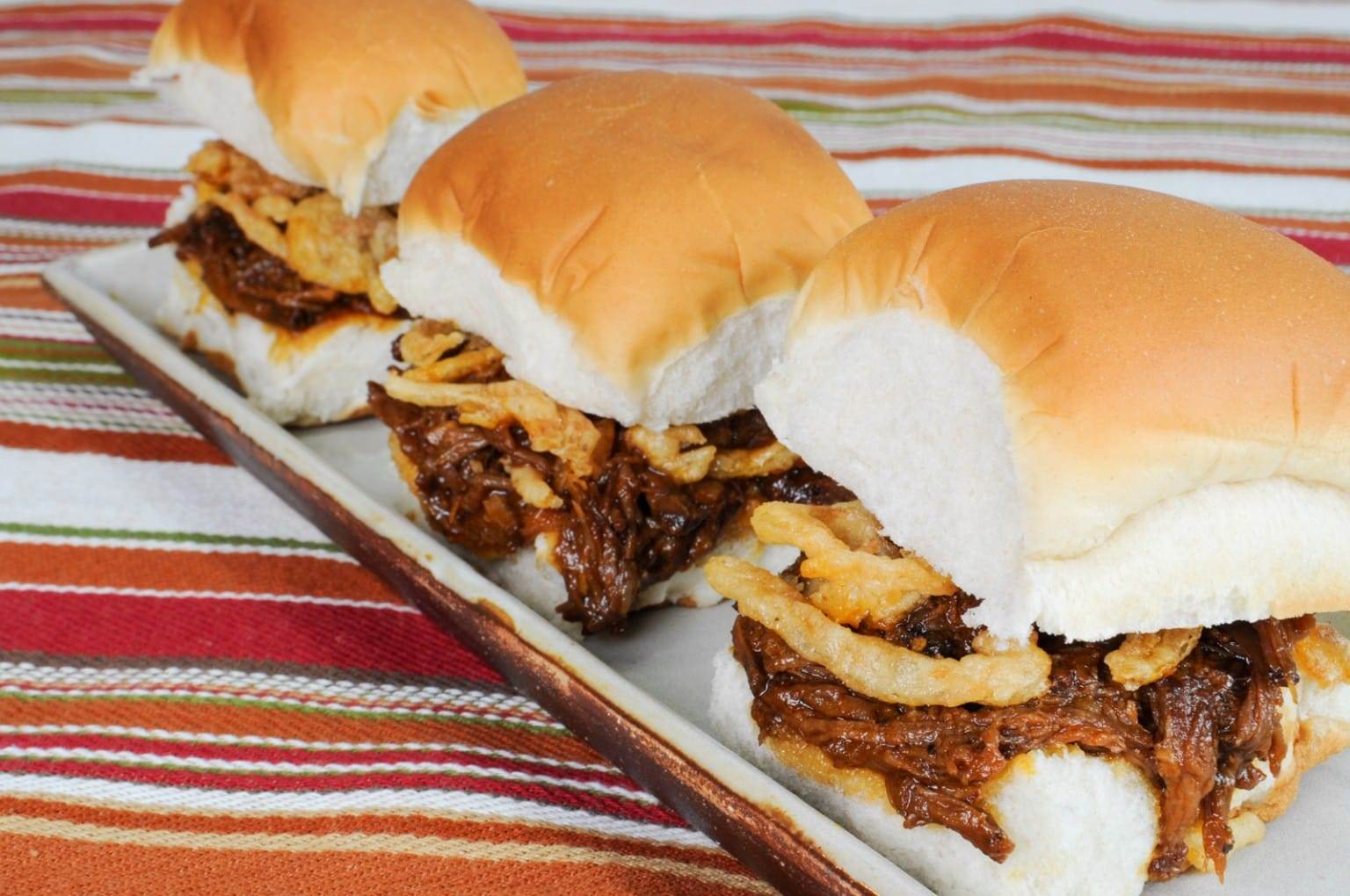 Barbecued Beef Sliders | For the Love of Cooking