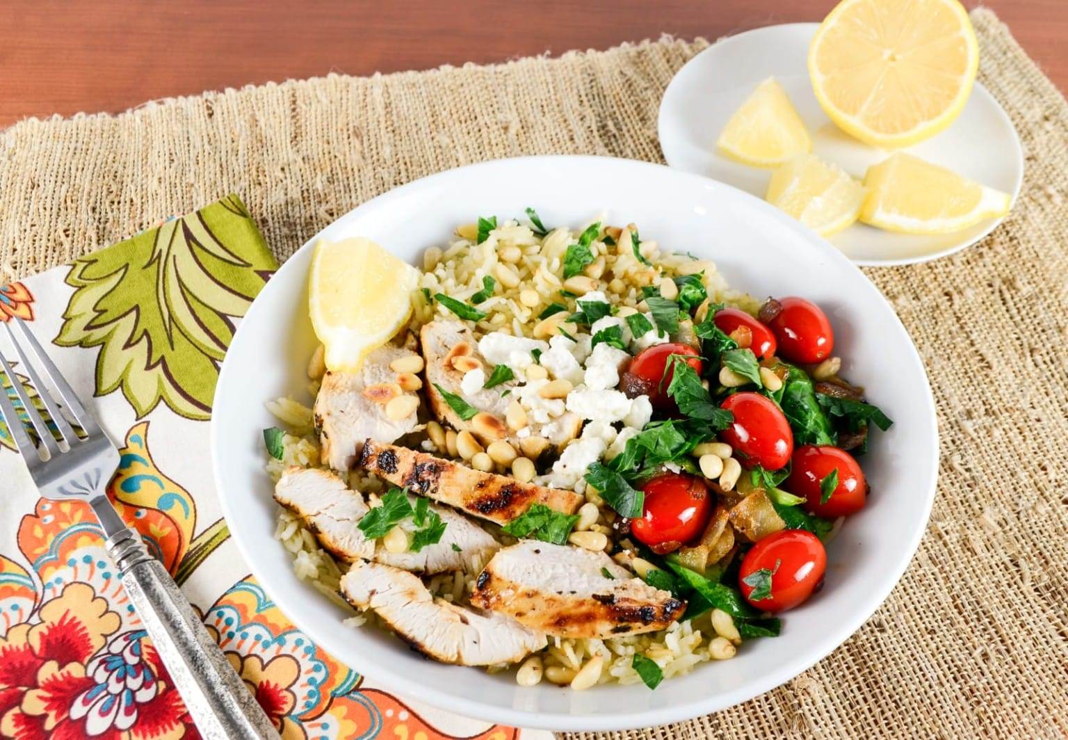 Mediterranean Chicken Rice Bowl | For the Love of Cooking