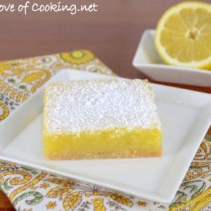 Tangy Lemon Bars | For the Love of Cooking