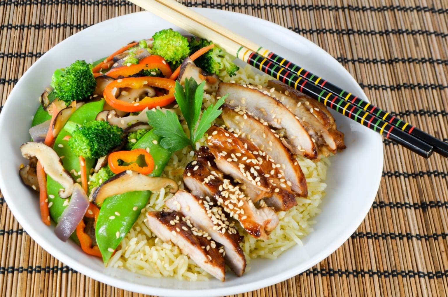 Teriyaki Chicken and Vegetable Rice Bowl | For the Love of Cooking