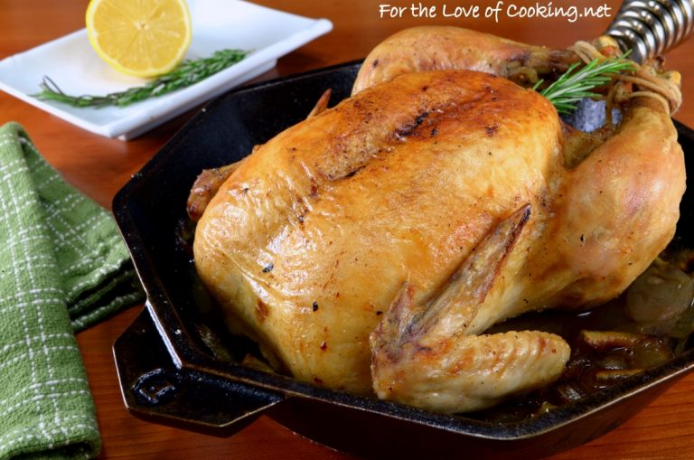Garlic Butter Basted Roasted Chicken with Rosemary and Lemon | For the ...