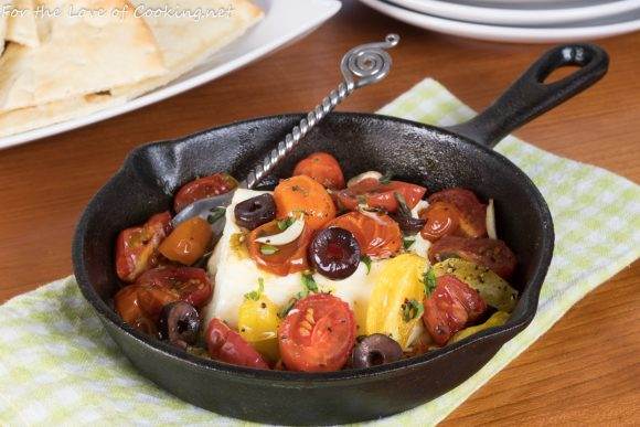Baked Feta with Tomatoes, Olives, and Garlic | For the Love of Cooking