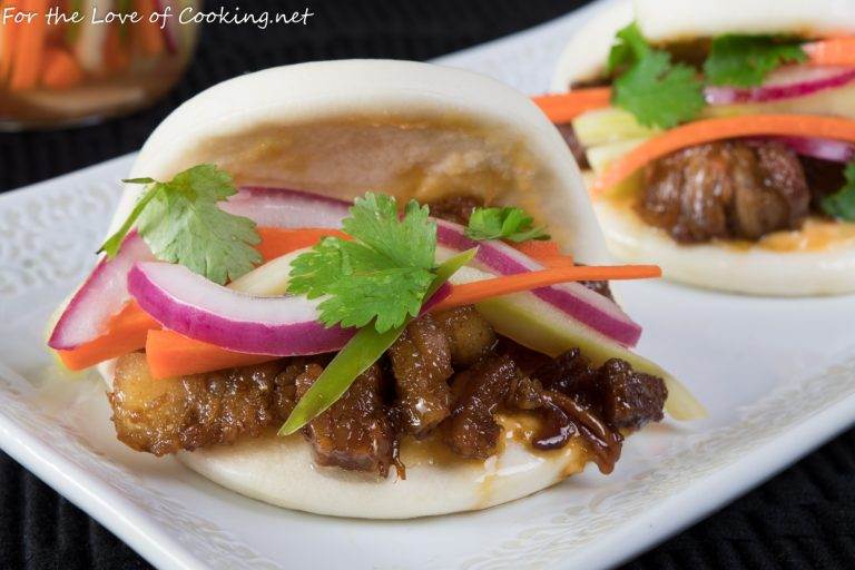 Steamed Bao with Glazed Pork Belly and Pickled Veggies | For the Love ...