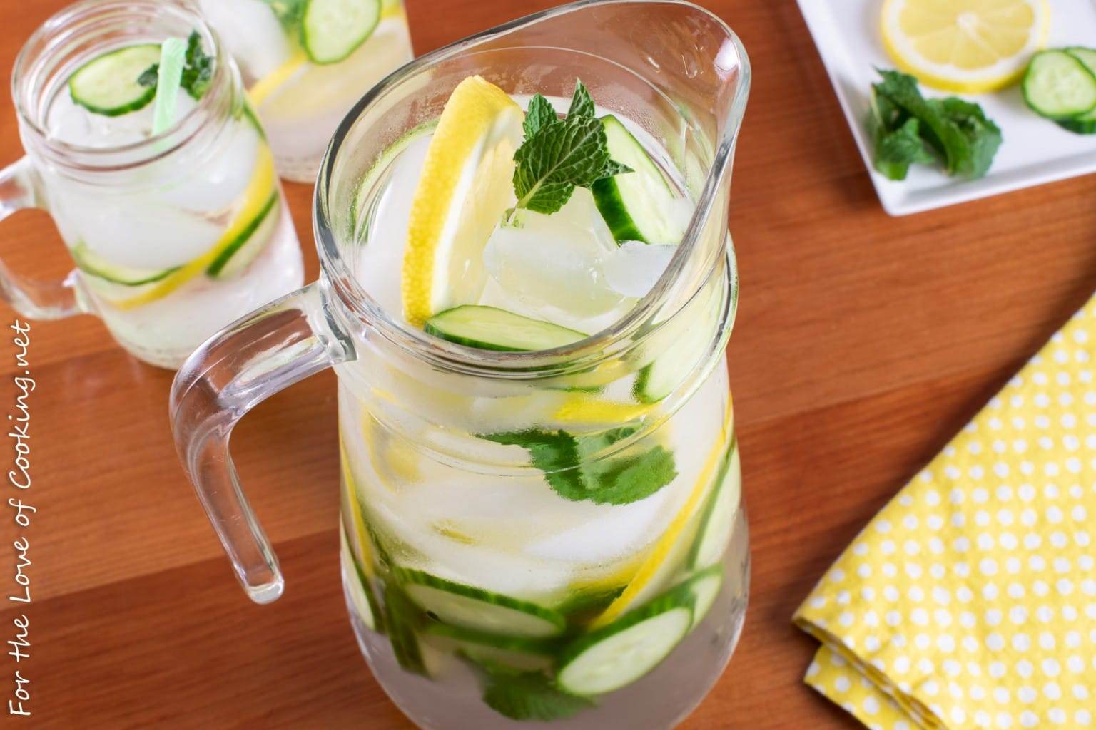 Cucumber, Lemon, and Mint Infused Water | For the Love of Cooking