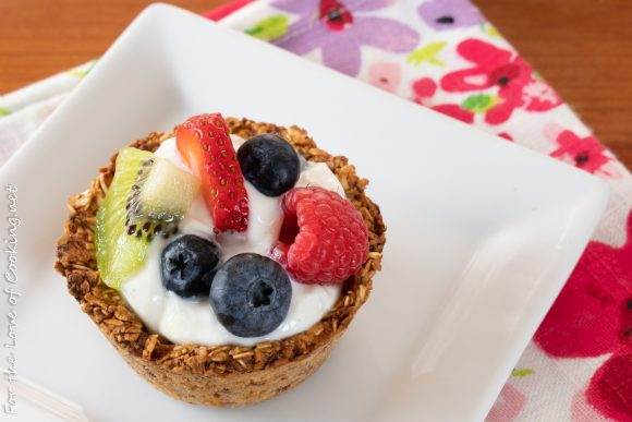 Granola Cups with Yogurt and Fresh Fruit | For the Love of Cooking