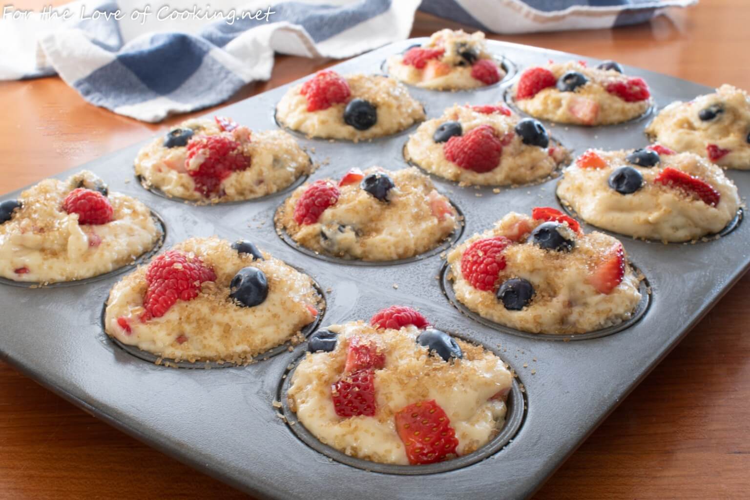Triple Berry Muffins | For the Love of Cooking