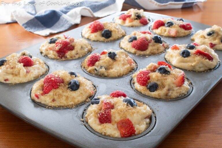 Triple Berry Muffins | For the Love of Cooking