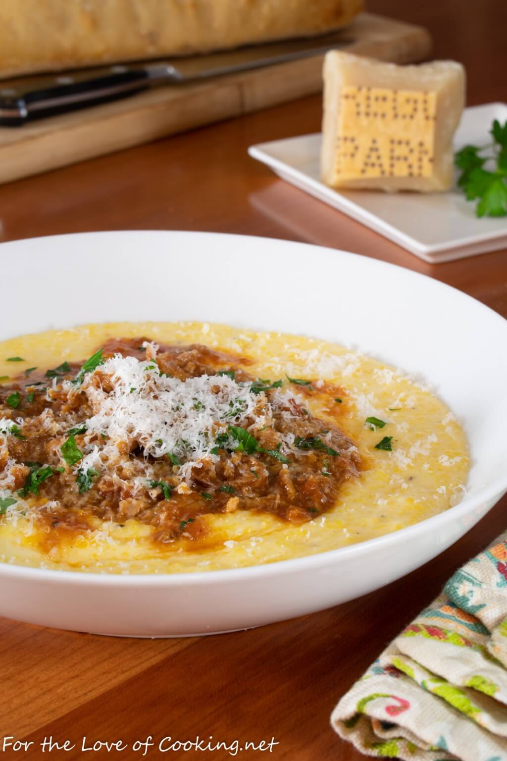 Pork Ragù over Creamy Polenta | For the Love of Cooking