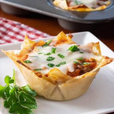 Mini Lasagna Cups | For the Love of Cooking