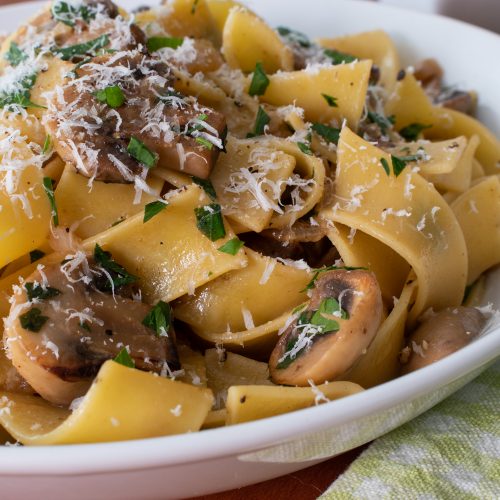 Garlic Mushroom Pappardelle | For the Love of Cooking