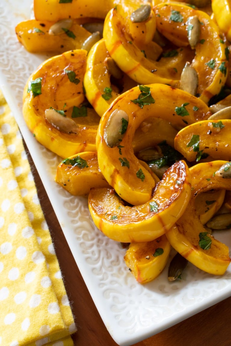 Roasted Delicata Squash with Maple Brown Butter Sauce | For the Love of ...