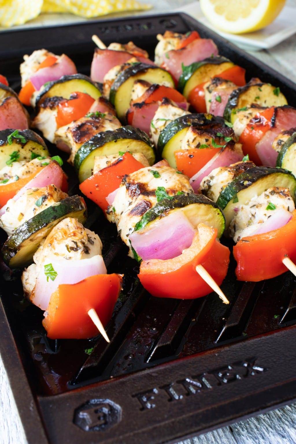 Chicken and Vegetable Kebabs | For the Love of Cooking