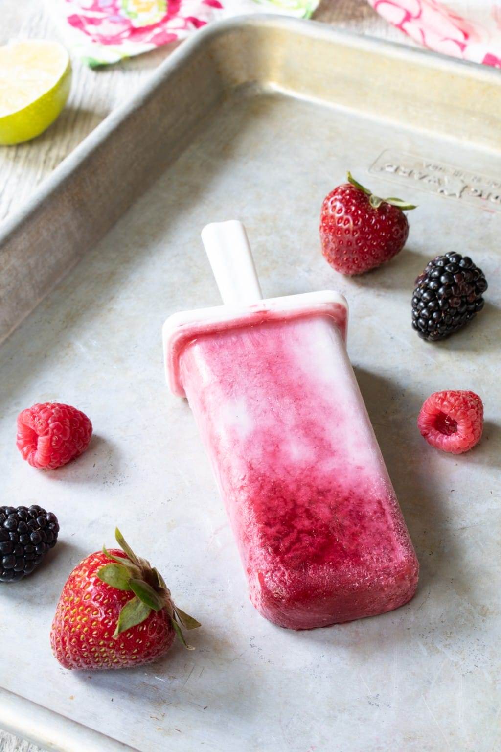 Triple Berry Coconut Popsicles | For the Love of Cooking
