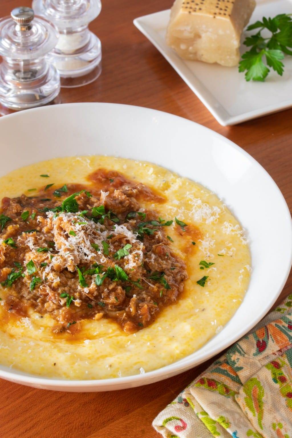 Pork Ragù over Creamy Polenta | For the Love of Cooking