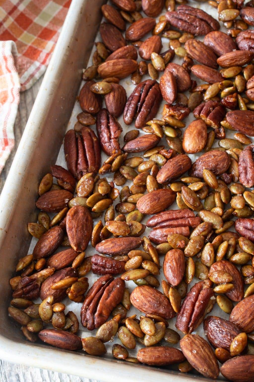Sweet and Spicy Roasted Party Nuts | For the Love of Cooking
