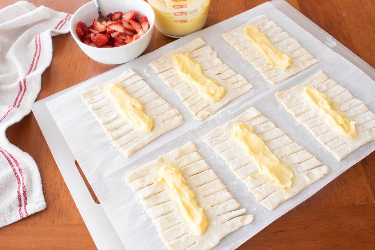 Mini Strawberry Puff Pastry Braids | For the Love of Cooking