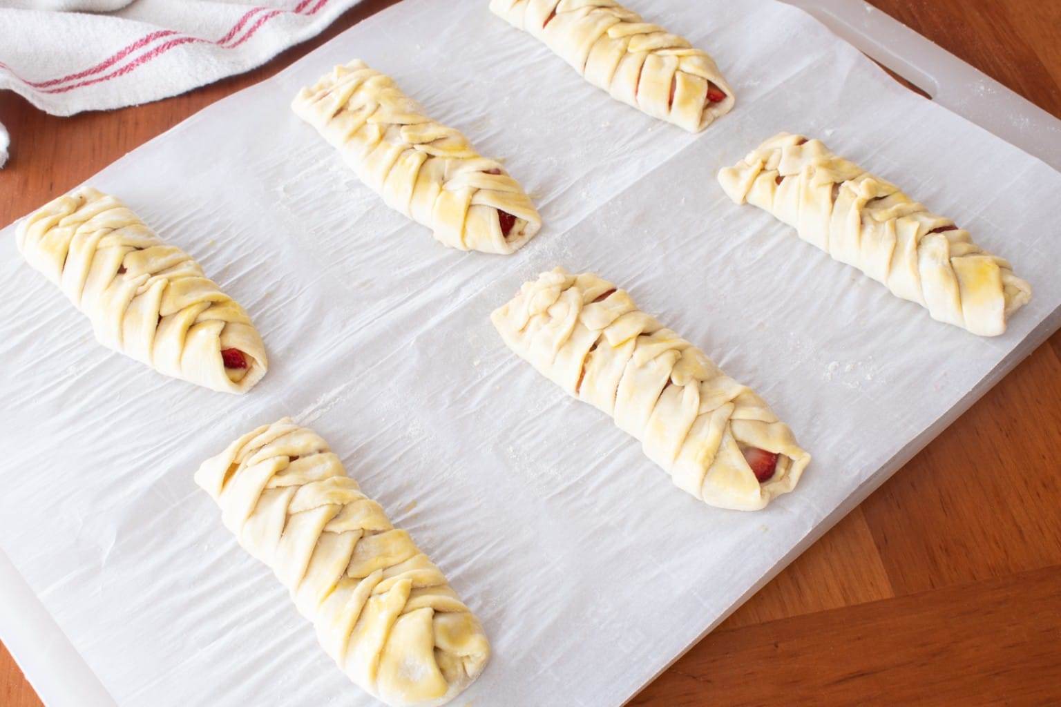 Mini Strawberry Puff Pastry Braids | For the Love of Cooking