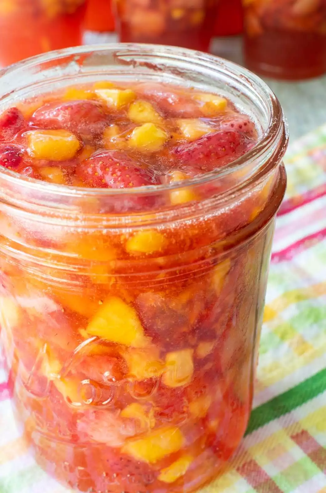 Strawberry Peach Freezer Jam | For the Love of Cooking