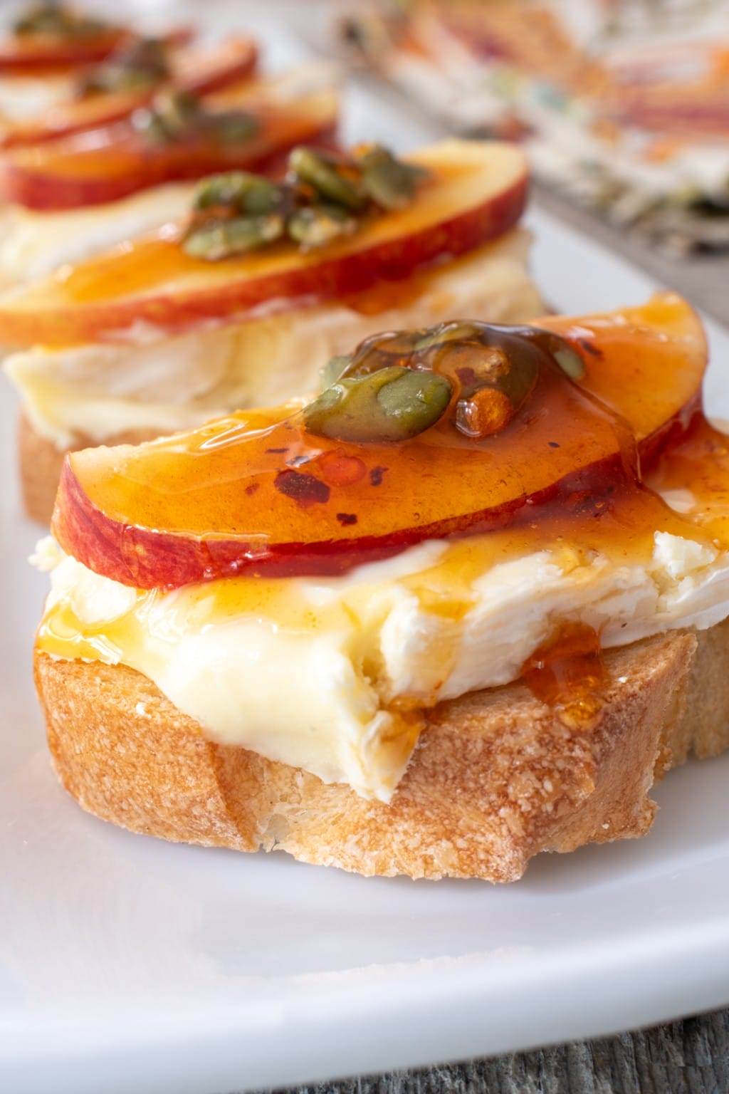 Apple Brie Crostini with Hot Honey | For the Love of Cooking Apple Brie ...