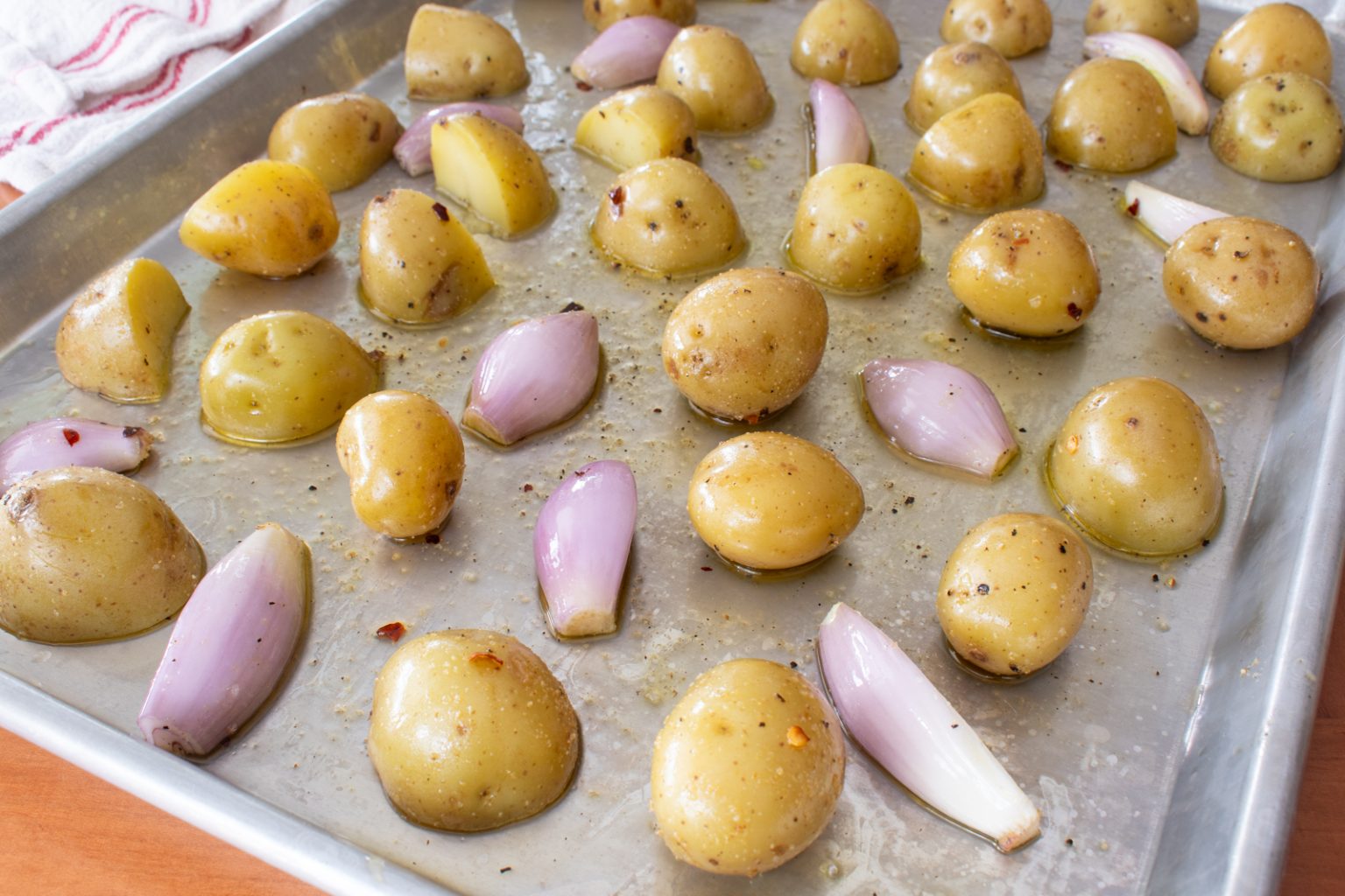 Roasted Baby Potatoes with Shallots | For the Love of Cooking