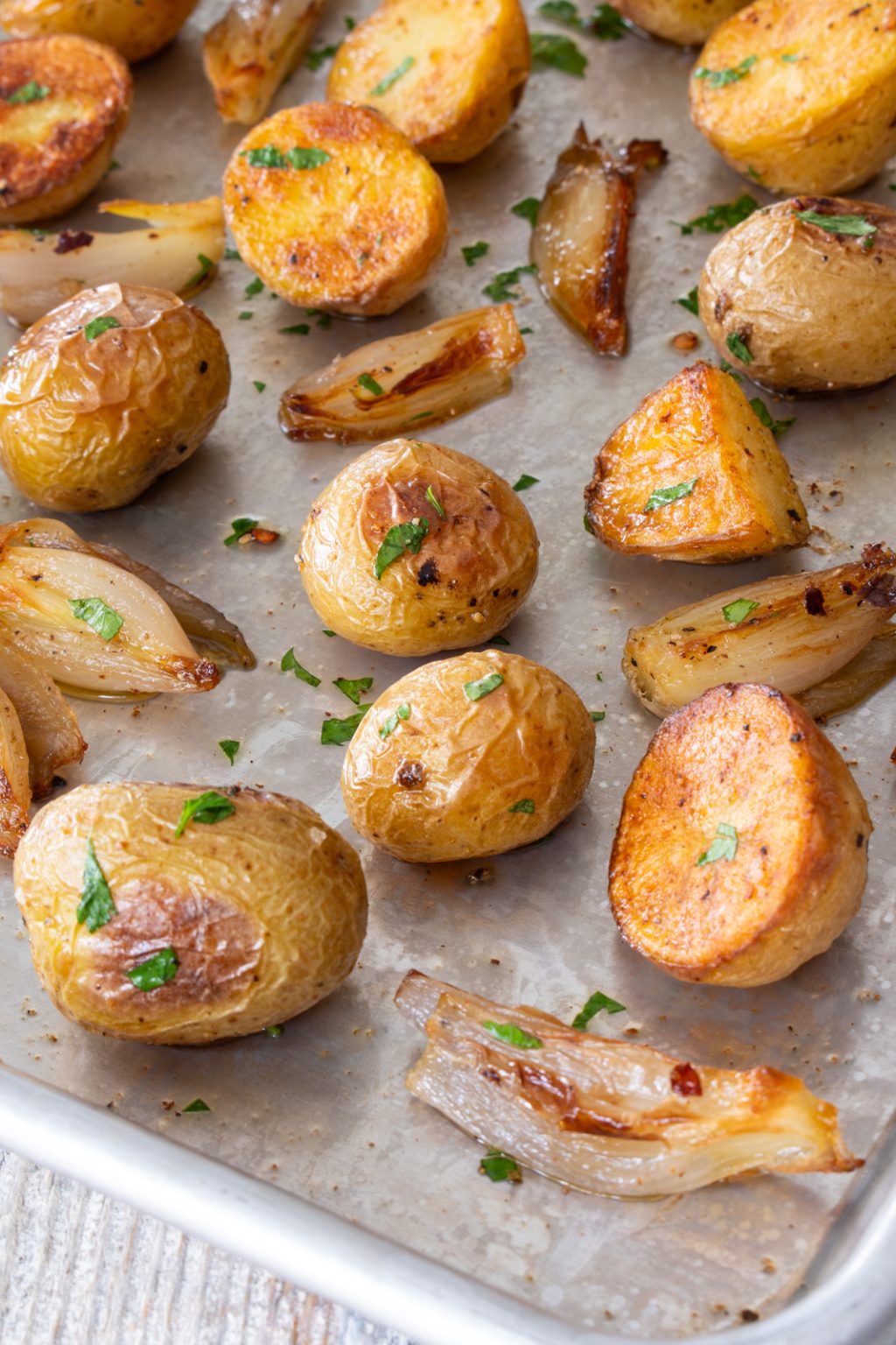 Roasted Baby Potatoes with Shallots | For the Love of Cooking