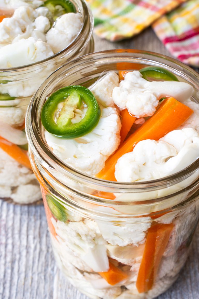 Spicy Pickled Cauliflower and Carrots | For the Love of Cooking