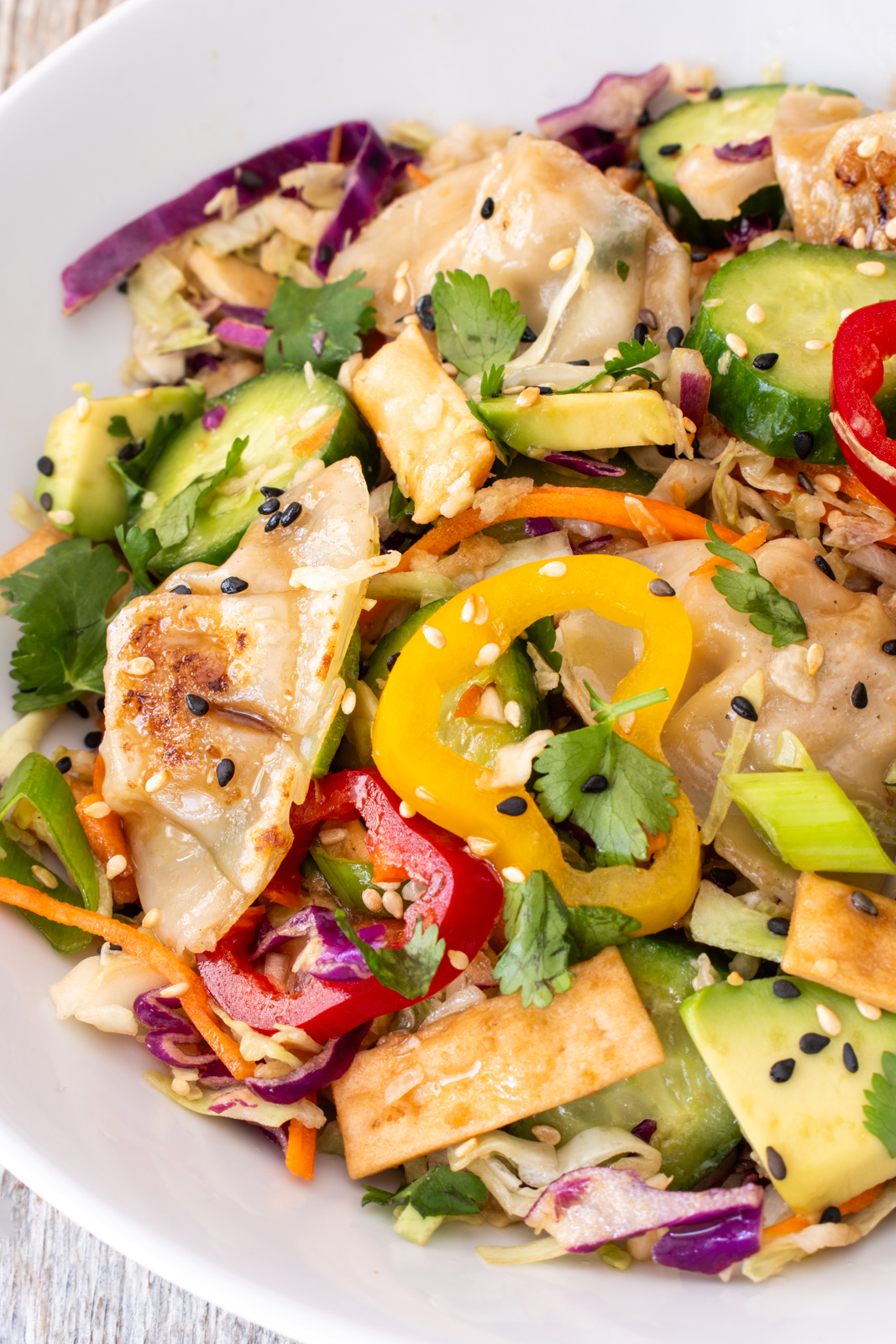 Potsticker Salad | For the Love of Cooking